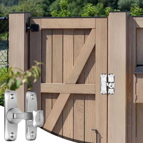 Loquet pivotant robuste, 90°/180°, pour portes, granges, garages ...