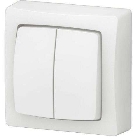 Kompletter Aufputz-Doppel-Wechselschalter, LEGRAND Asl, weiß LEGRAND