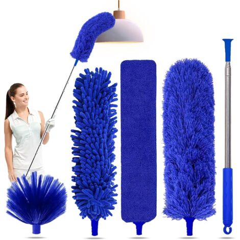 Kit de plumeau 5 en 1 pour le nettoyage, plumeau avec manche extensible ...