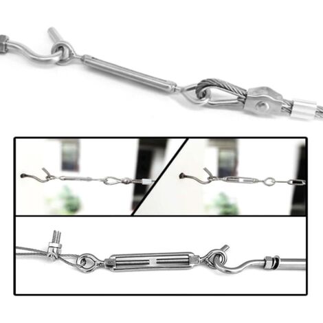 6 Stück M6 304 Edelstahl Drahtseil-Spannschloss, verstellbare Öse ...