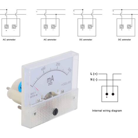 85C1 DC 0-200MA Amperemeter Panel Amperemeter Zeiger DC Amperemeter ...