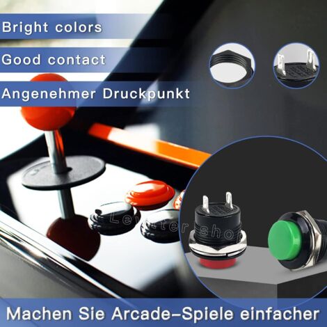24 Stück 16 mm Momentary Push Button Switch, sortiert, Rot, Grün, Gelb ...