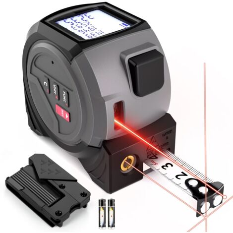 2-in-1-Laser-Entfernungsmesser, 40 m Lasermeter und 5 m Maßband, digitales Laser-Maßband mit LCD ...