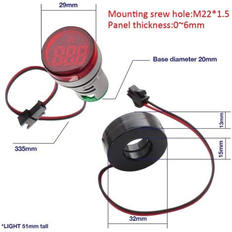 Mini amperometro digitale a LED, tester di amperaggio digitale AC 0 ...
