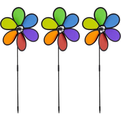 Mulini a vento, set da 3, decorazione per giardino, balcone e terrazza ...