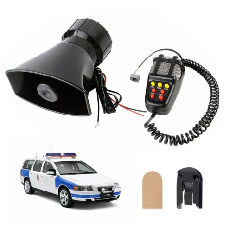 Sirena della polizia per auto, sirena della polizia a 7 toni da 12 V e ...
