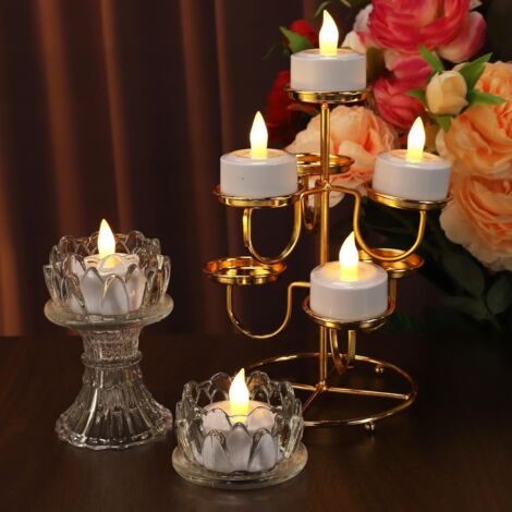Paquete de 12 velas LED recargables, velas LED eléctricas con llama ...