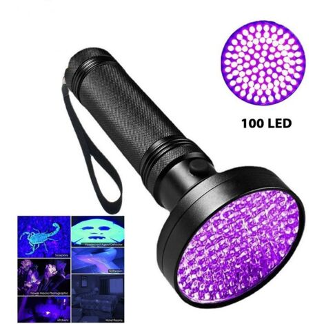 Linterna de 100 LED con luz negra y cuerda para colgar para detección ...
