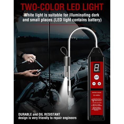 Detector de fugas de freón WJL-6000PRO con luz LED, detector de fugas ...