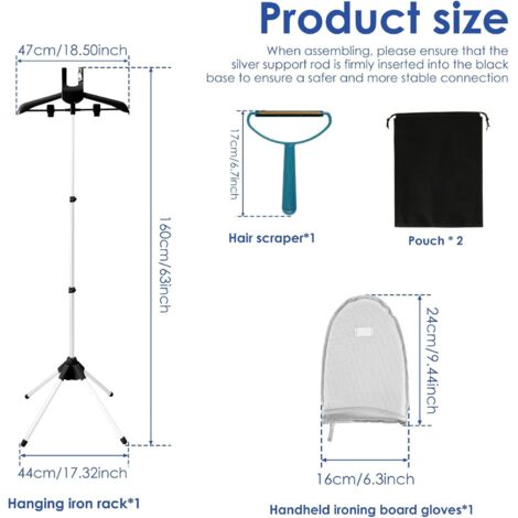 Percha de vapor para ropa, percha plegable con guante de planchado ...