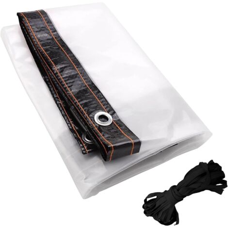 Klare Abdeckplane 1,5 x 1,5 m mit Ösen - Wasserdichte, durchsichtige ...
