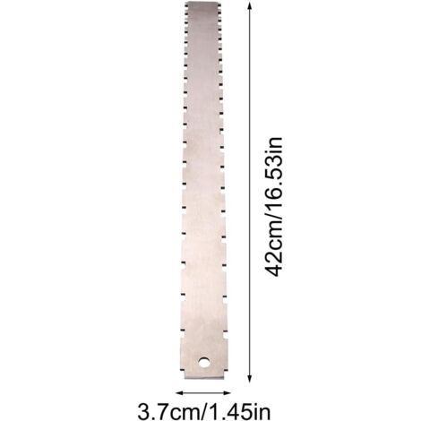 Guitar Neck Notched Ruler, Straight Edge Tool, 16.5 Inches Stainless ...