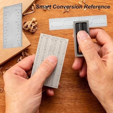 Square Edge Ruler, Durable Stainless Slide Precision Rule, Woodworker ...