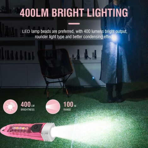Mini linterna recargable, llavero con 10 modos, luz LED roja UV ...