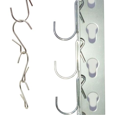 Ganchos de metal pulido con clip (10 piezas, capacidad de carga de 10 lb)