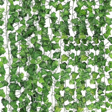 12 guirnaldas de hiedra artificial, plantas colgantes artificiales ...