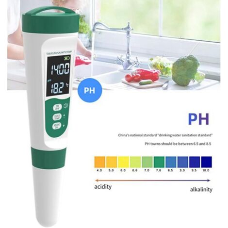 Medidor de calidad del agua 5 en 1, con voz, EC, acidez y pH, TDS y salinidad, sin polvo para ...