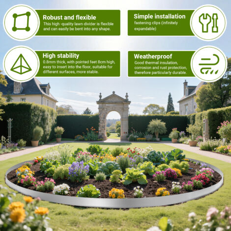 Bordure de pelouse pour délimiter les allées de jardin grises 5 mètres ...