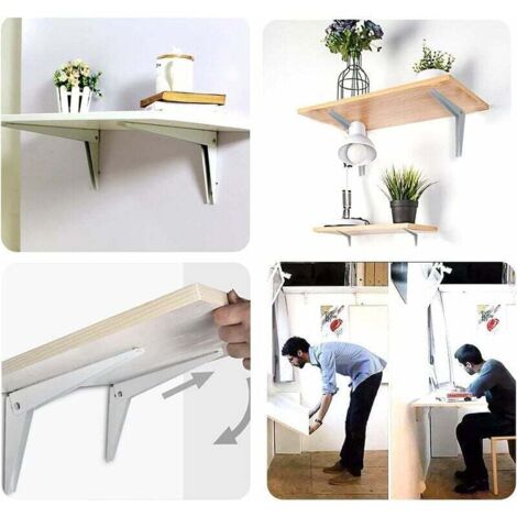 Staffa da parete pieghevole in 2 pezzi, supporti per mensole, staffe ...