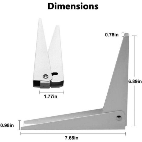 Staffa da parete pieghevole in 2 pezzi, supporti per mensole, staffe ...