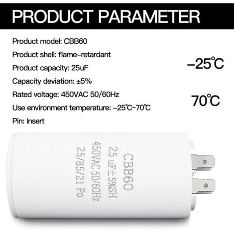 [NUNCA USADO] Condensador de arranque CBB60 de 25 uf, condensador de ...