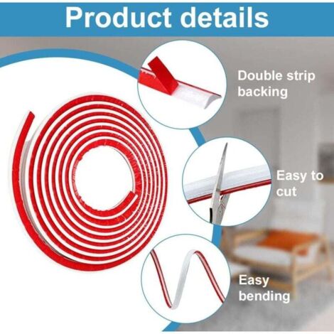 Moldura de cuarto de círculo autoadhesiva flexible de 5 m, moldura de ...