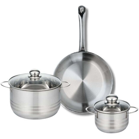 Ensemble de 1 Poêle de cuisson 28 cm et 2 faitouts 14 et 20 cm Elo Profi Brillant