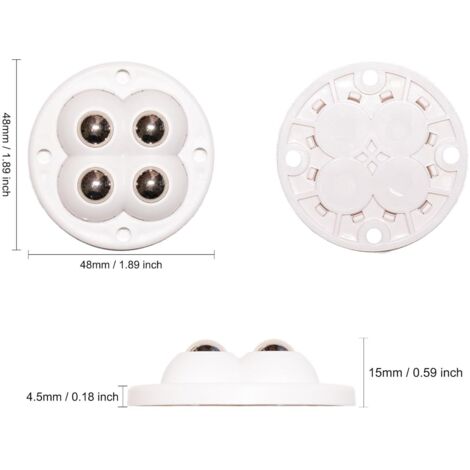 4er-Pack Mini-Lenkrollen aus rostfreiem Stahl – um 360 Grad drehbare ...
