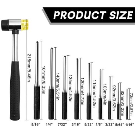 Splinttreiber Set 9-tlg. 1,5mm-8mm 40 CR-V Durchschlag Werkzeug ...