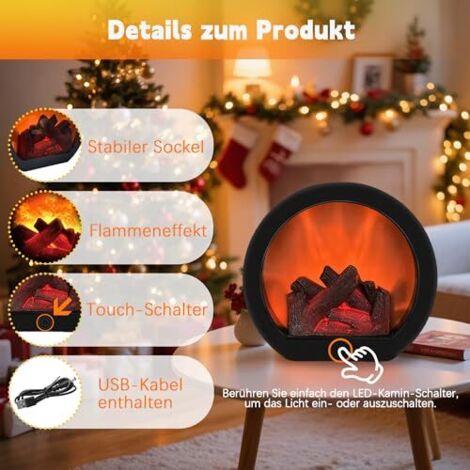 [NIEMALS VERWENDET] Led Kamin, Kamin Lamp Touch-Bedienung, Elektrische ...