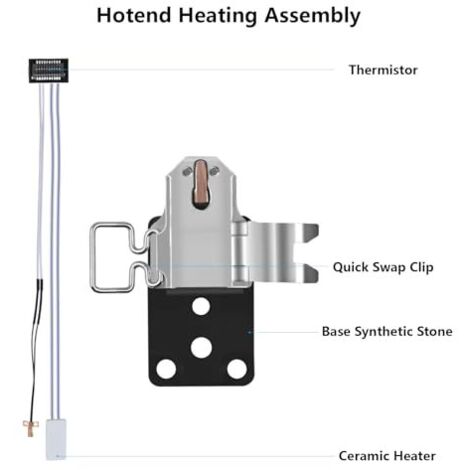 A1 Series Hotend Heating Assembly, 3D Printer Print Head Heater ...