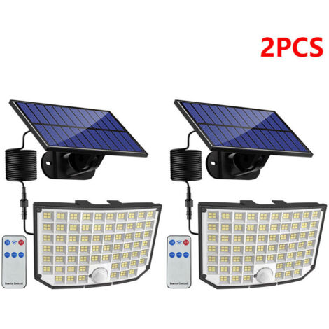 2er-Pack Solar-Außenleuchten, 256 LEDs, 3 Modi, IP65 wasserdicht ...
