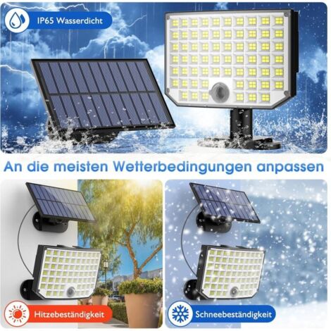 2er-Pack Solar-Außenleuchten, 256 LEDs, 3 Modi, IP65 wasserdicht ...