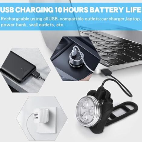 [NON UTILIZZATO] Set di 4 luci LED ricaricabili, luce intensa, compatte ...