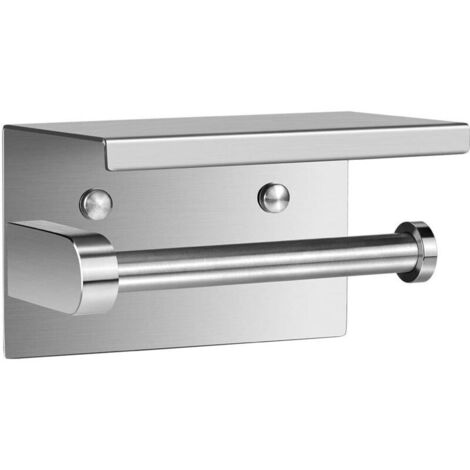 Porta carta igienica, adesivo in acciaio inox, per cucina e bagno - 2