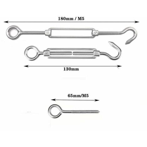 Kit de cable de acero inoxidable de 50 m/2 mm con tensor de cable M5 de ...