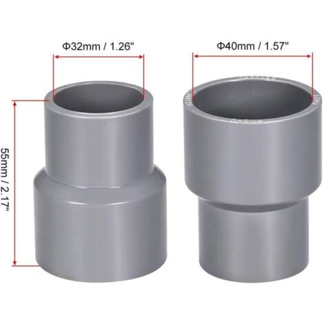 Reductor de tubería de PVC de 40 mm x 32 mm, acoplamiento de cubo DWV ...