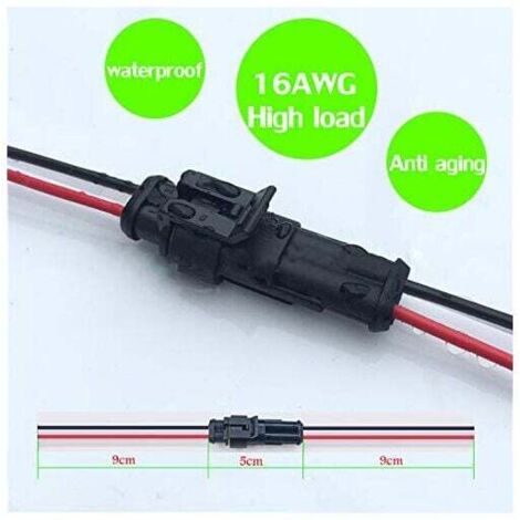 [NUNCA USADO] Conector impermeable de 2 pines con autobloqueo para cables eléctricos con cable ...