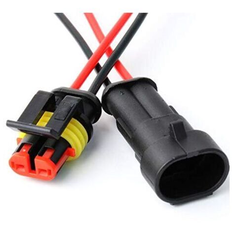 [NUNCA USADO] Conector impermeable de 2 pines con autobloqueo para cables eléctricos con cable ...