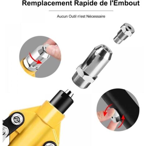 Alicates remachadores profesionales con 6 puntas para remaches ciegos ...