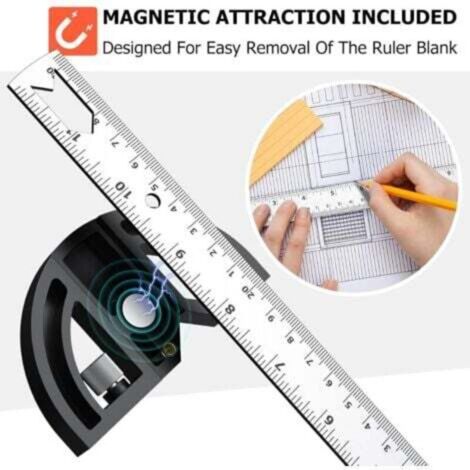 Regla angular para carpintería y transportador magnético, 304 mm ...