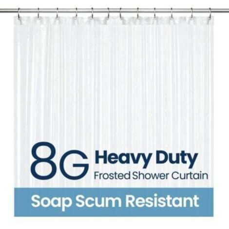 Cortina de ducha de PEVA 8G para bañera y baño, antimoho con 12 ganchos ...