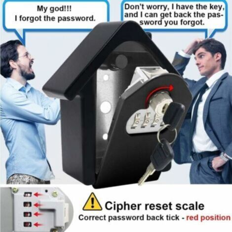 Caja de seguridad para llaves de pared negra con código digital y ...