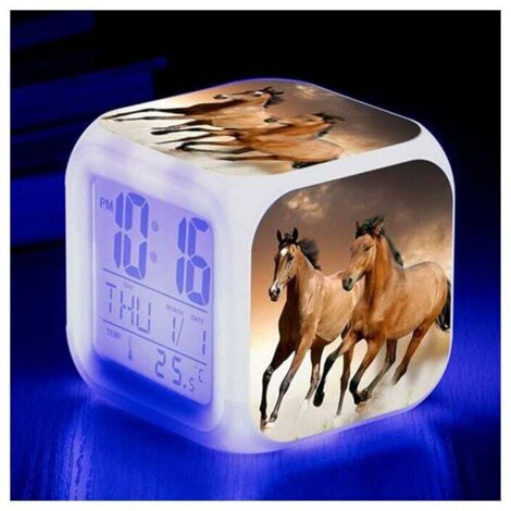 Reloj despertador de caballo - Alarma de animales - LED - Con luz ...