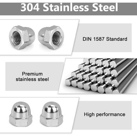 Tuerca hexagonal M10 de acero inoxidable para tornillos, pernos ...