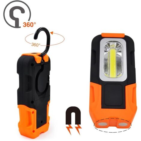 Linterna de trabajo LED, linterna magnética portátil LED COB de 3 W ...