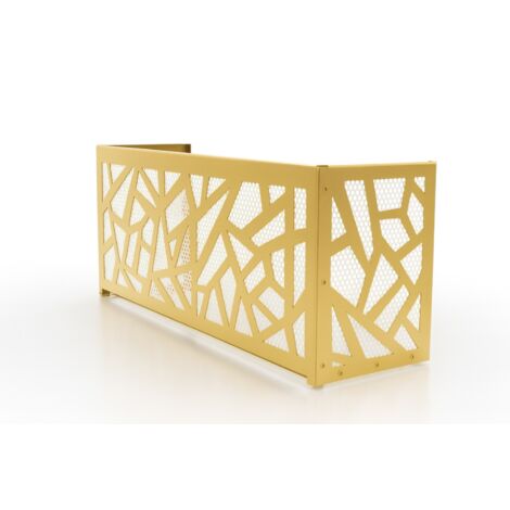 Cache clim intérieur Doré foncé mat - Grille Blanc