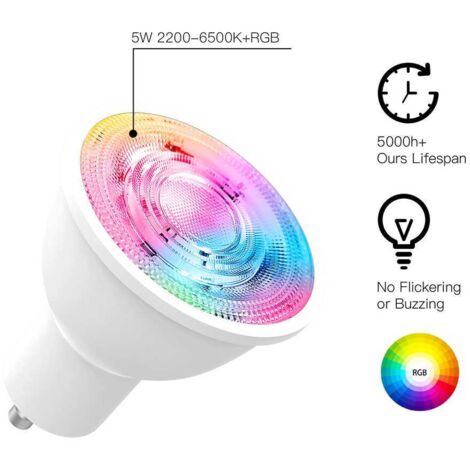 Lampada Led GU10, ZigBee 3.0, RGB+CW, TUYA, Smart Life, AC 90-250V, 50 ...