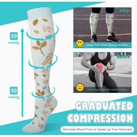 Chaussettes de Compression Bas de Contention pour Hommes et Femmes (6 ...