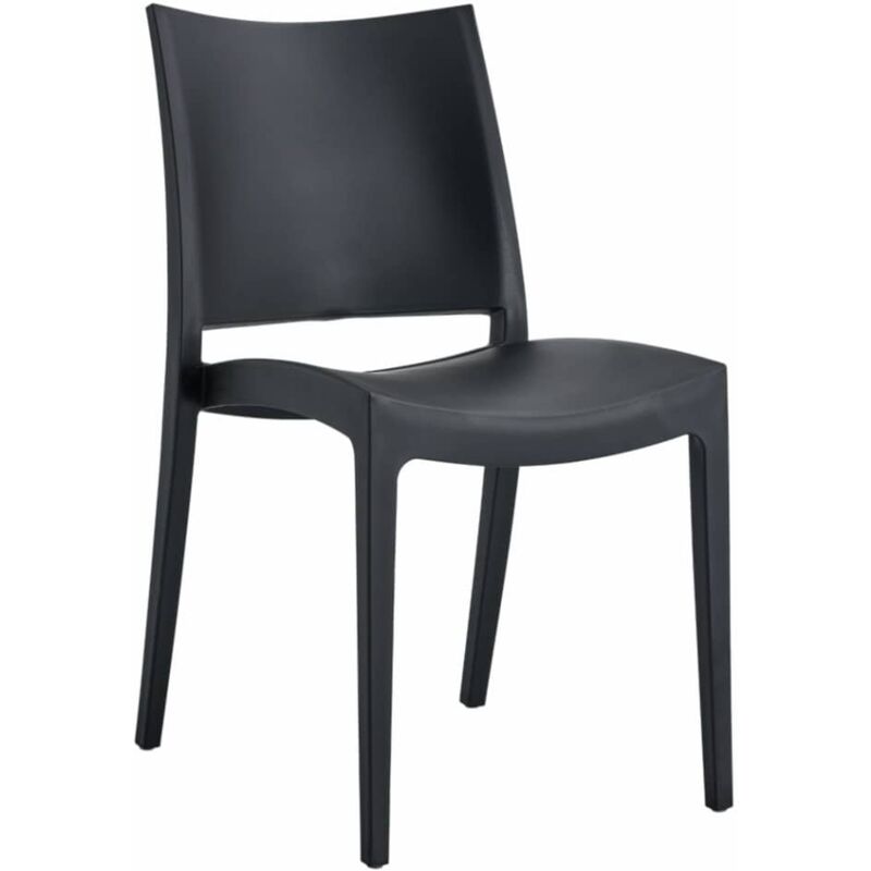 SEDIA POLIPROPILENE CUCINA BAR RISTORANTE GIARDINO INTERNO ESTERNO NERO ...